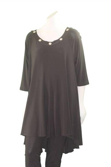 Sun Kim | Tops | New Sun Kim Carmel Tunic In Black | Poshmark